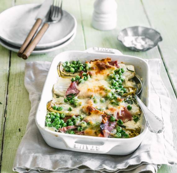 Low Carb Chicorée-Gratin mit Schinken und Mascarpone-Sauce